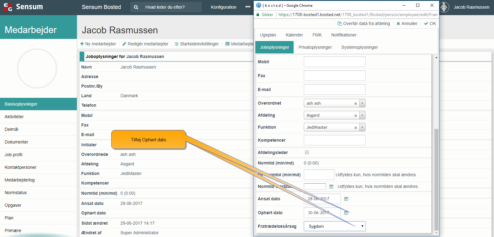 Marker medarbejder som ophørt