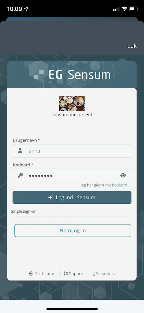 Log ind som ny bruger af Sensum One