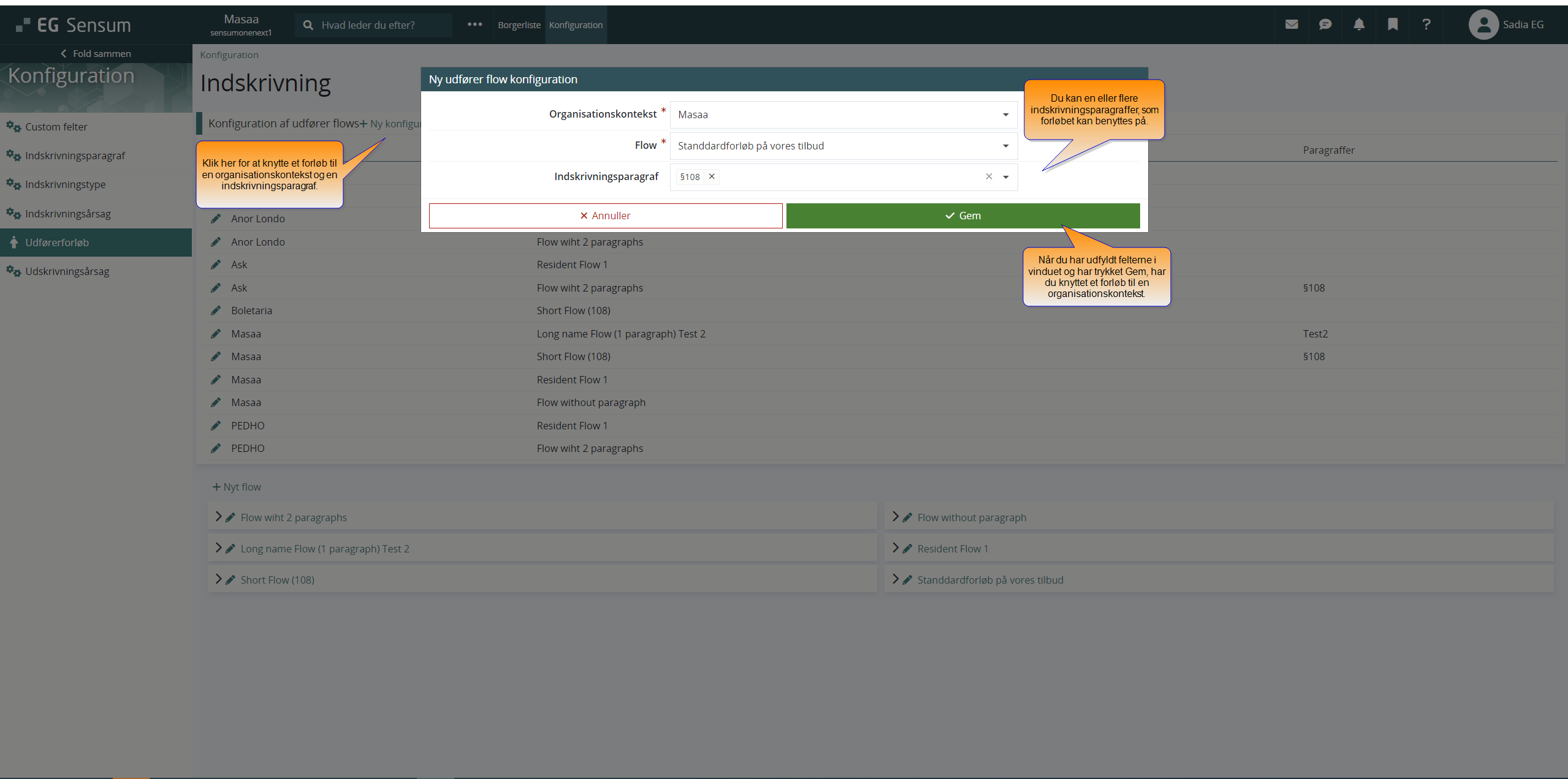 Konfiguration af Udførerforløb