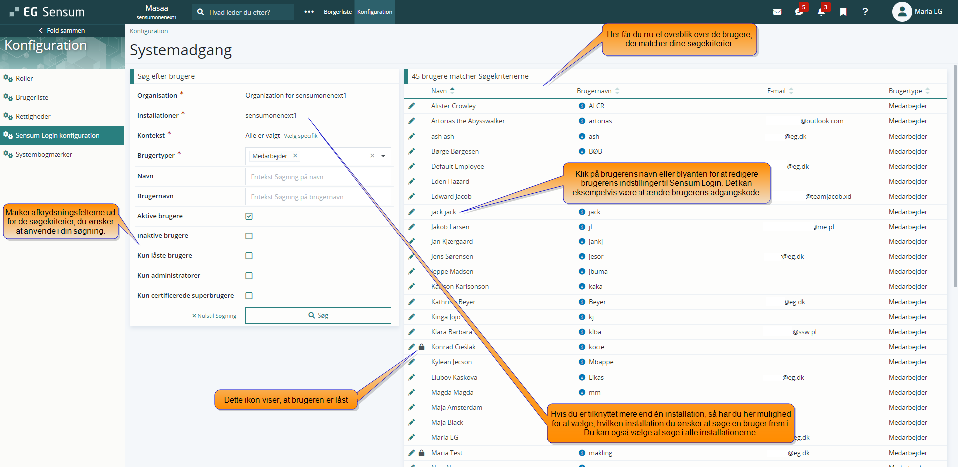 Brugerliste - Kun for administrator